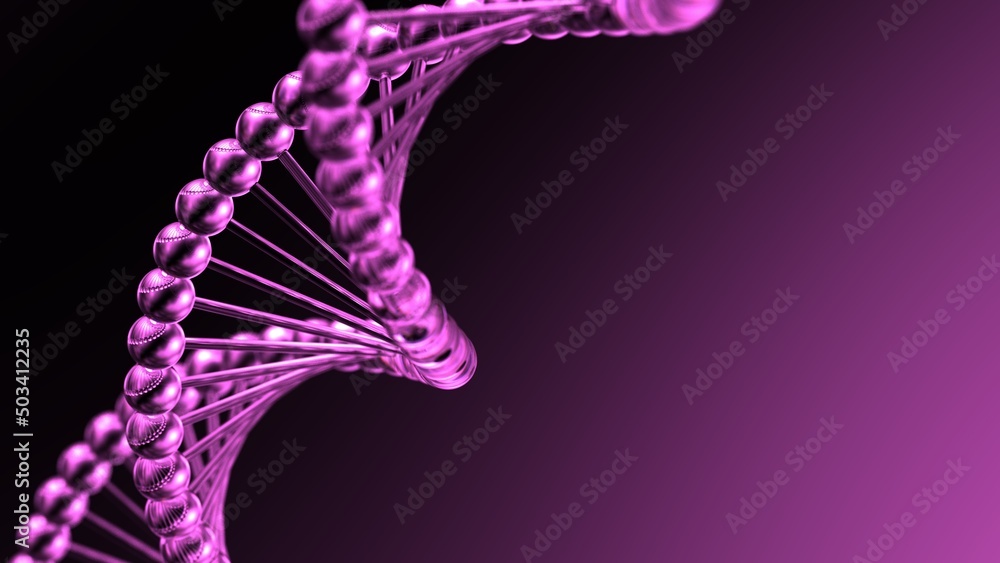 Science Molecular Crystal DNA Model Structure under purple-black light ...