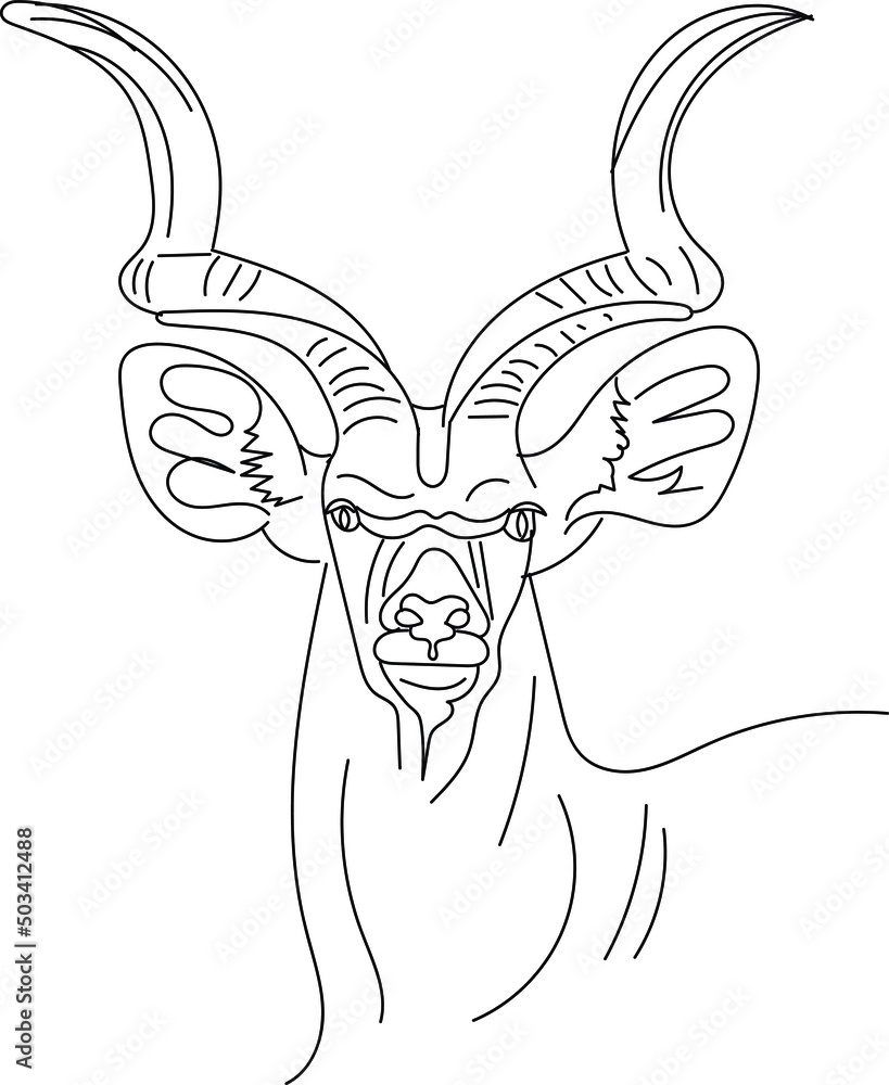 Vetor de Outline sketch drawing of swamp deer, swamp deer logo ...