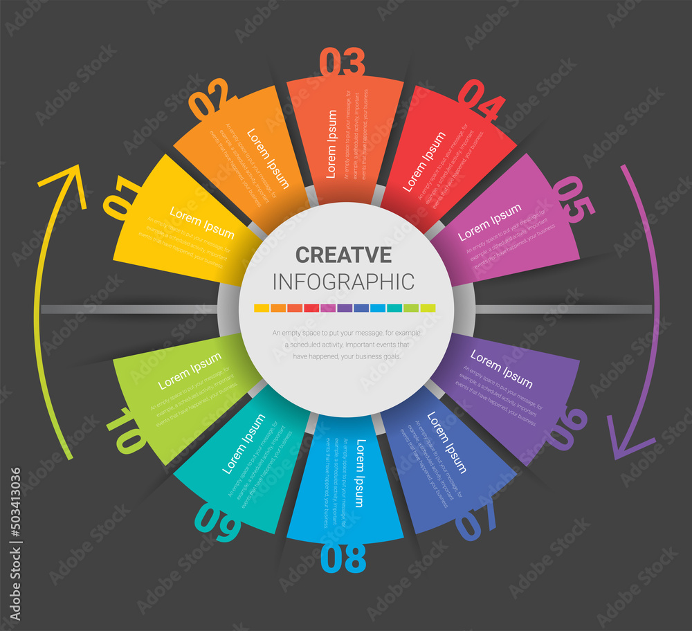 Infographic design template with numbers 10 option for Presentation ...