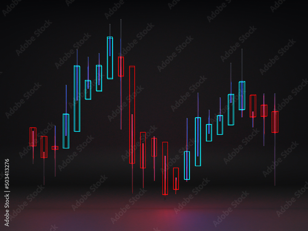stock market diagram as business symbol - 3D Illustration Stock ...