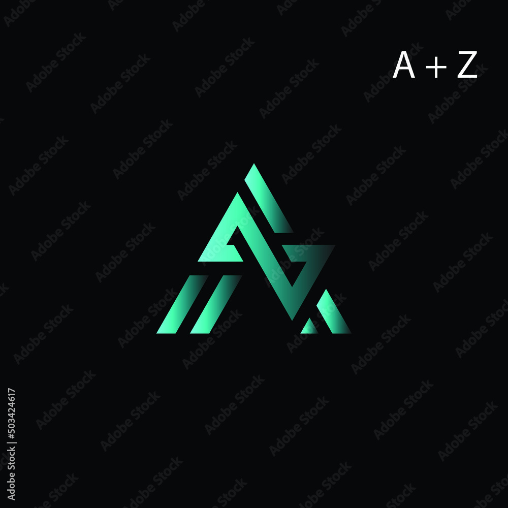 illustration of the letter A and Z logos suitable for brand logos and ...
