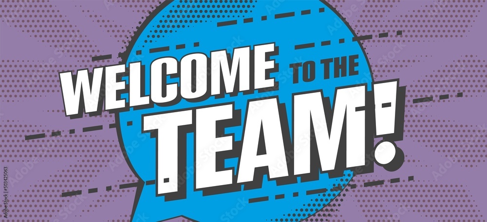 Vektorová grafika „Welcome to team banner template design. Greeting poster for business ...