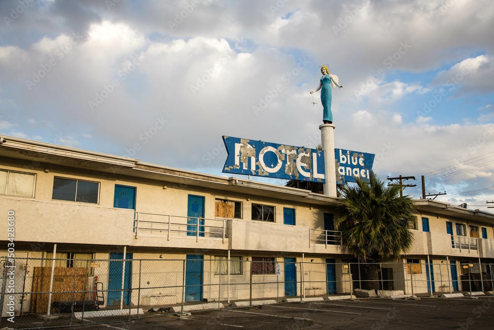 Blue Angel Motel in downtown Las Vegas, Nevada, USA Stock Photo | Adobe ...