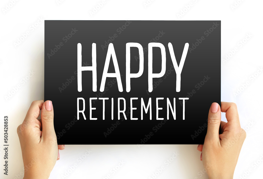 Happy Retirement text concept on card for presentations and reports ...