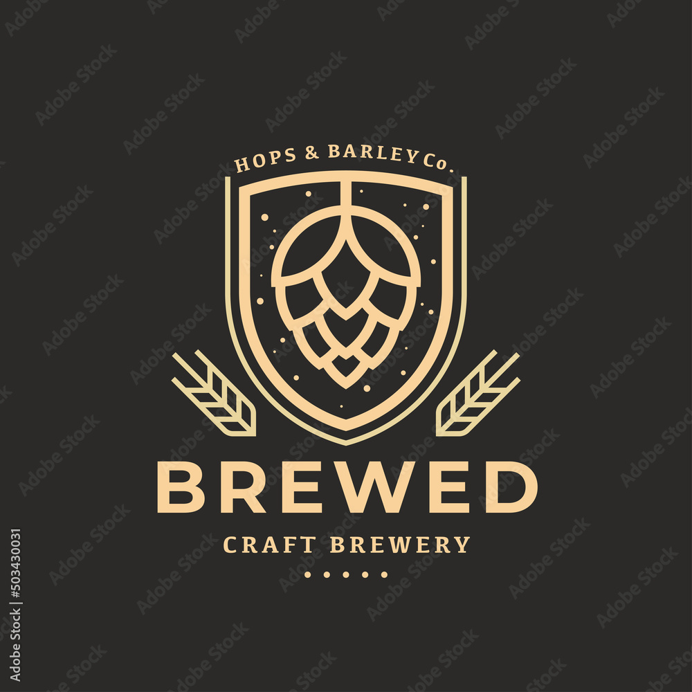 Craft beer logo design. Micro brewery icon. Beer label badge. Premium ...