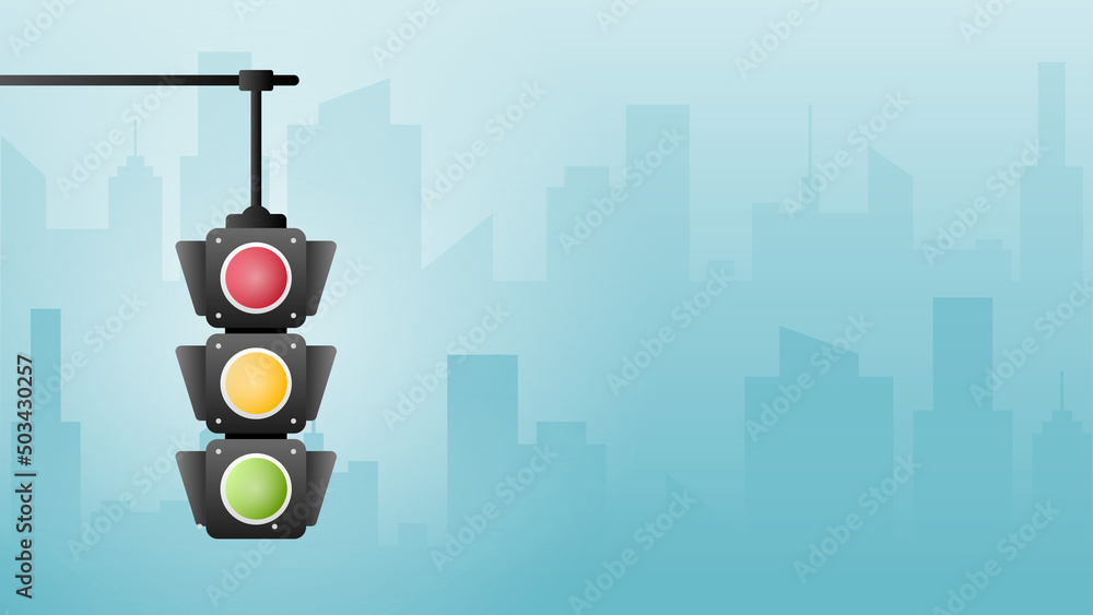Concept traffic light banner free space for text. Traffic light signal ...
