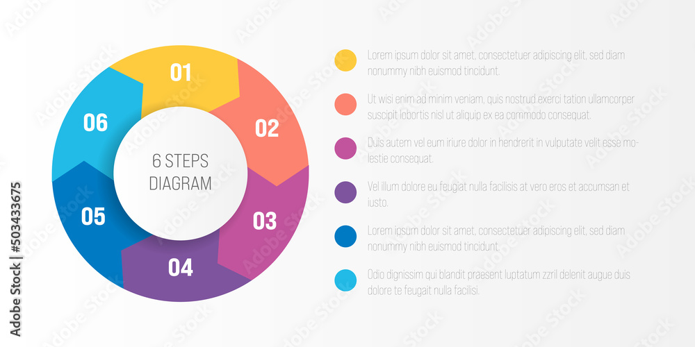 Six step modern infographic diagram Stock Vector | Adobe Stock