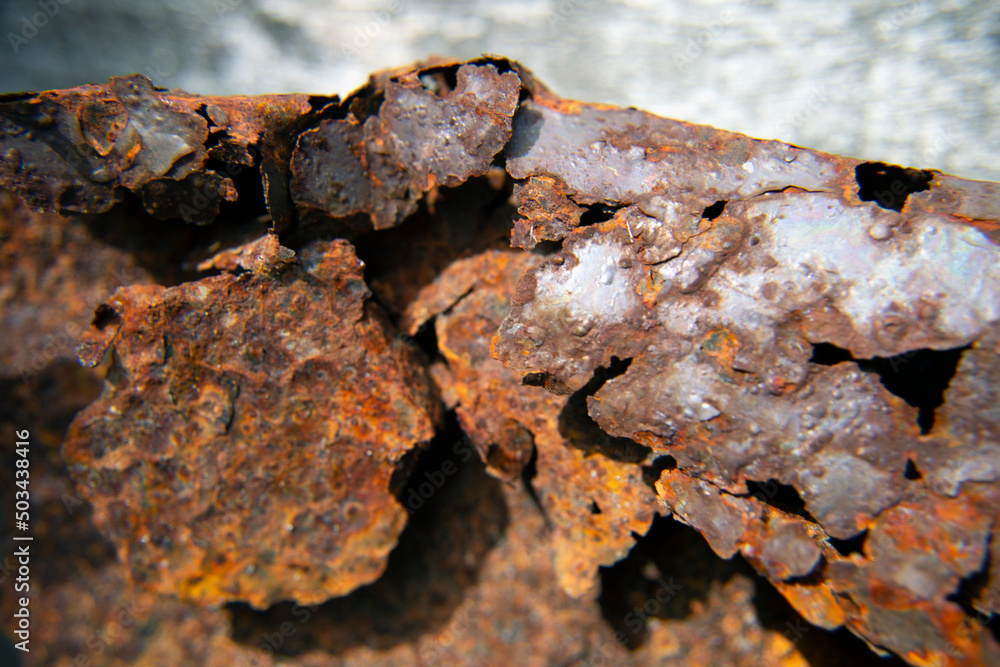 Rusty sheet of metal. Texture of rusty old metal. Destruction of metal ...