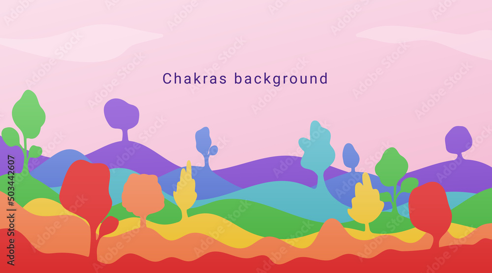 Seven chakra colors background. Chakra colors in order. Vector ...