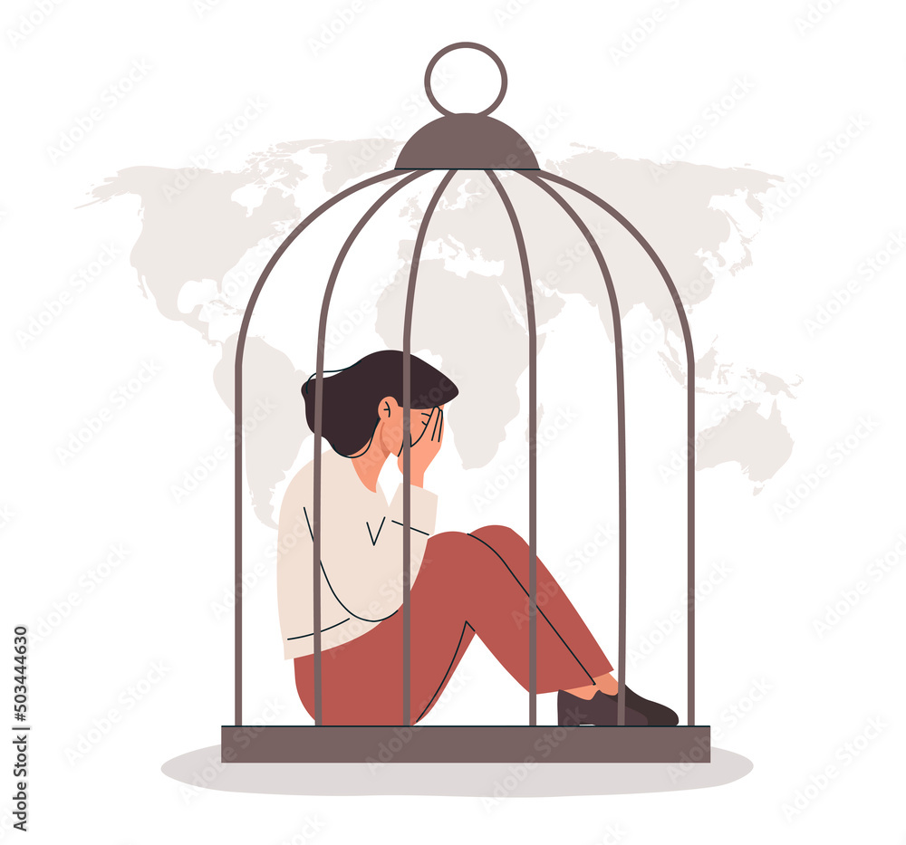 Trafficking in persons. Modern global problems and slavery. Kidnapping ...