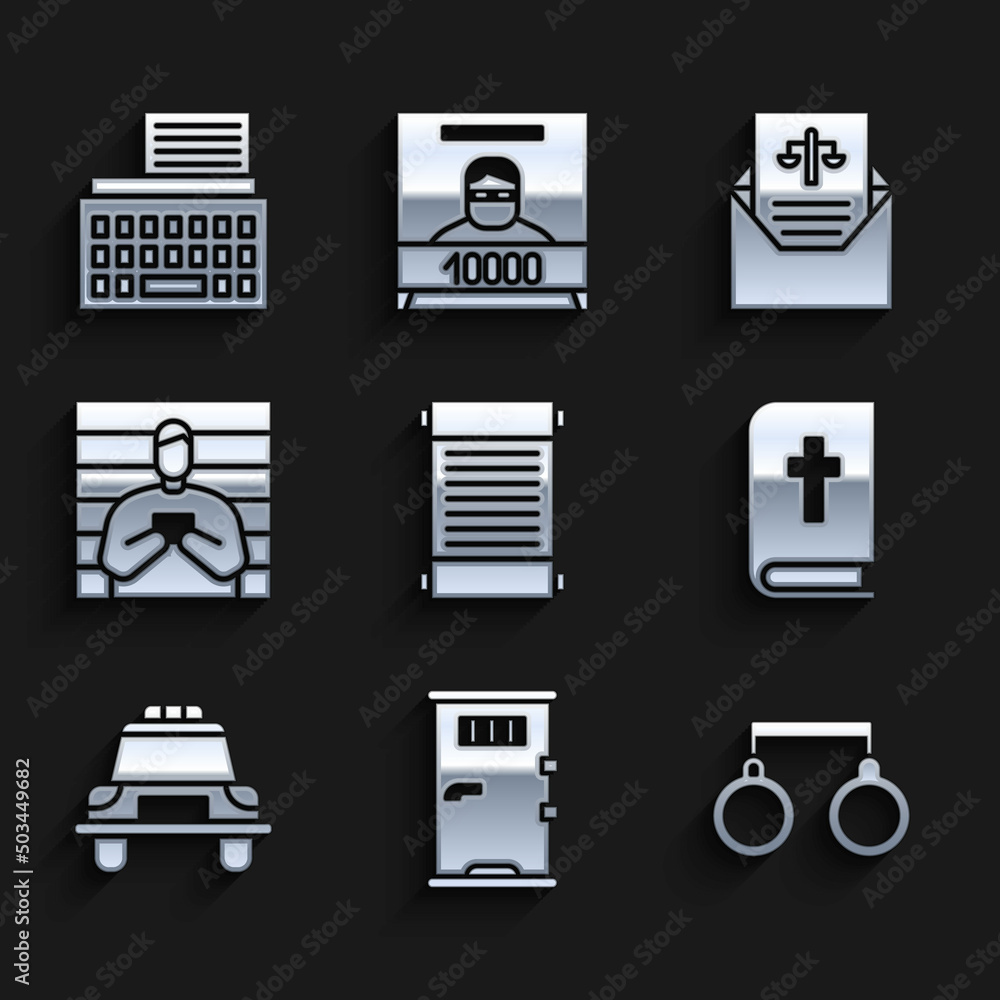 Set Decree, paper, parchment, scroll, Prison cell door, Handcuffs, Holy ...