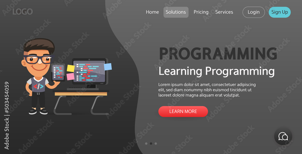 Programming Website Template Stock Vector | Adobe Stock