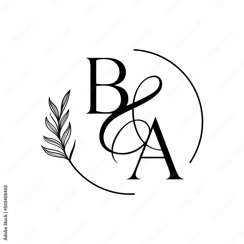 ab, ba, Elegant Wedding Monogram, Wedding Logo Design, Save The Date ...
