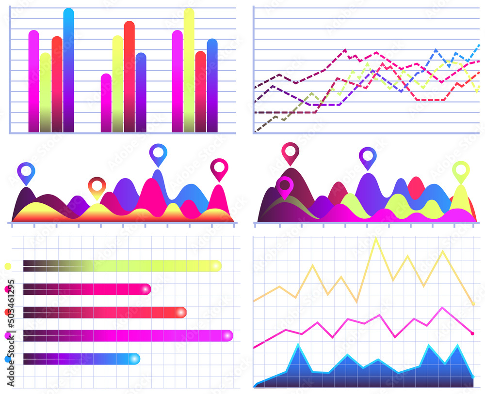 Intelligent technology hud interactive panel. Data screen with charts ...
