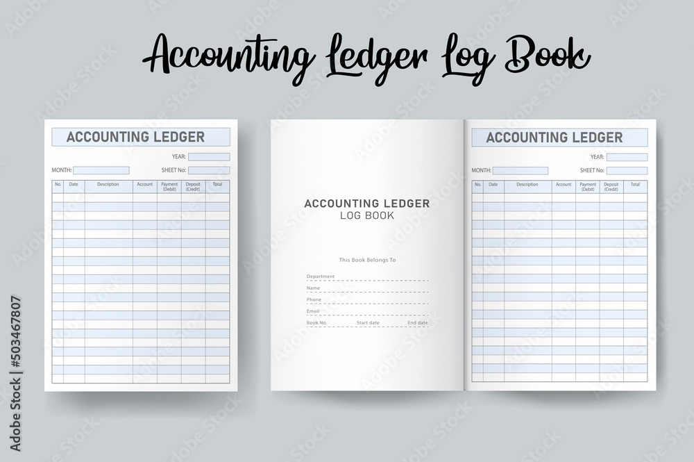 Accounting ledger log book template design vector Stock Vector | Adobe ...