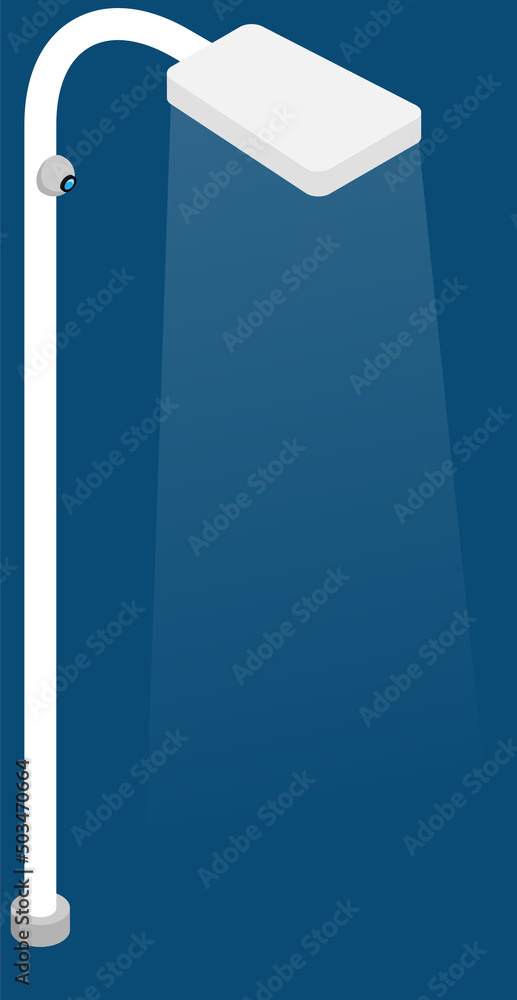 Streetlight lamp post on dark background with spotlight. Simple city ...