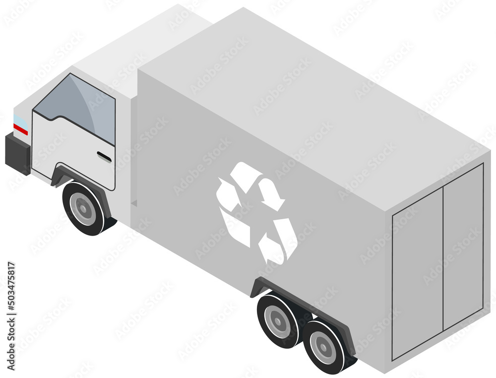 Truck, lorry icon with recycle sign. Delivery, logistics concept. Wagon ...