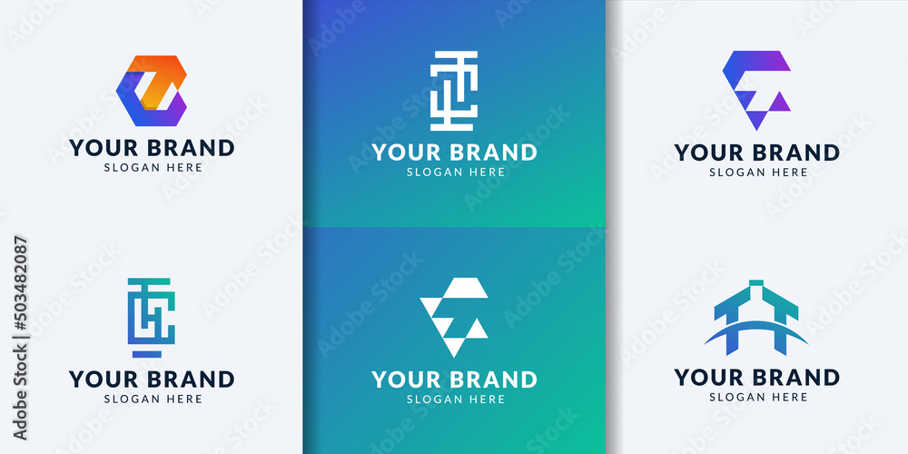 Logo design templates. Stylized letter T. Stock Vector | Adobe Stock