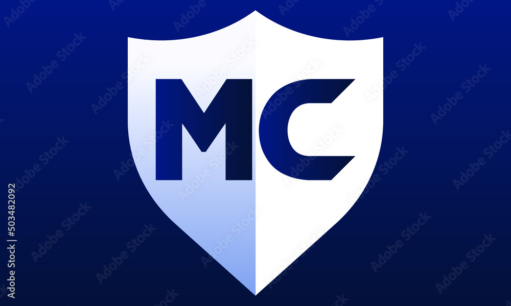 MC shield logo design vector template | monogram logo | abstract logo ...