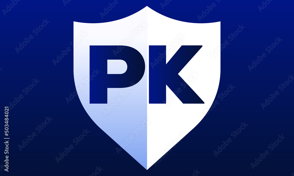 PK shield logo design vector template | monogram logo | abstract logo ...