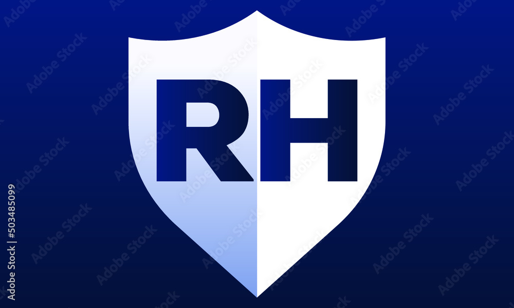 RH shield logo design vector template | monogram logo | abstract logo ...