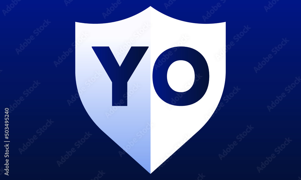YO shield logo design vector template | monogram logo | abstract logo | wordmark logo ...