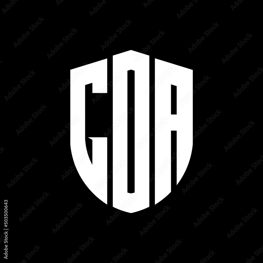 GDA letter logo design. GDA modern letter logo with black background ...