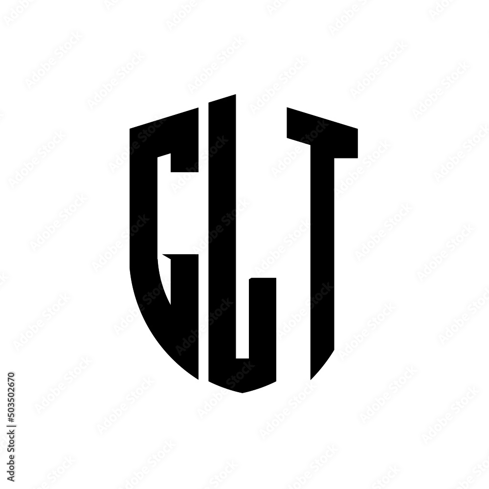GLT letter logo design. GLT modern letter logo with black background ...