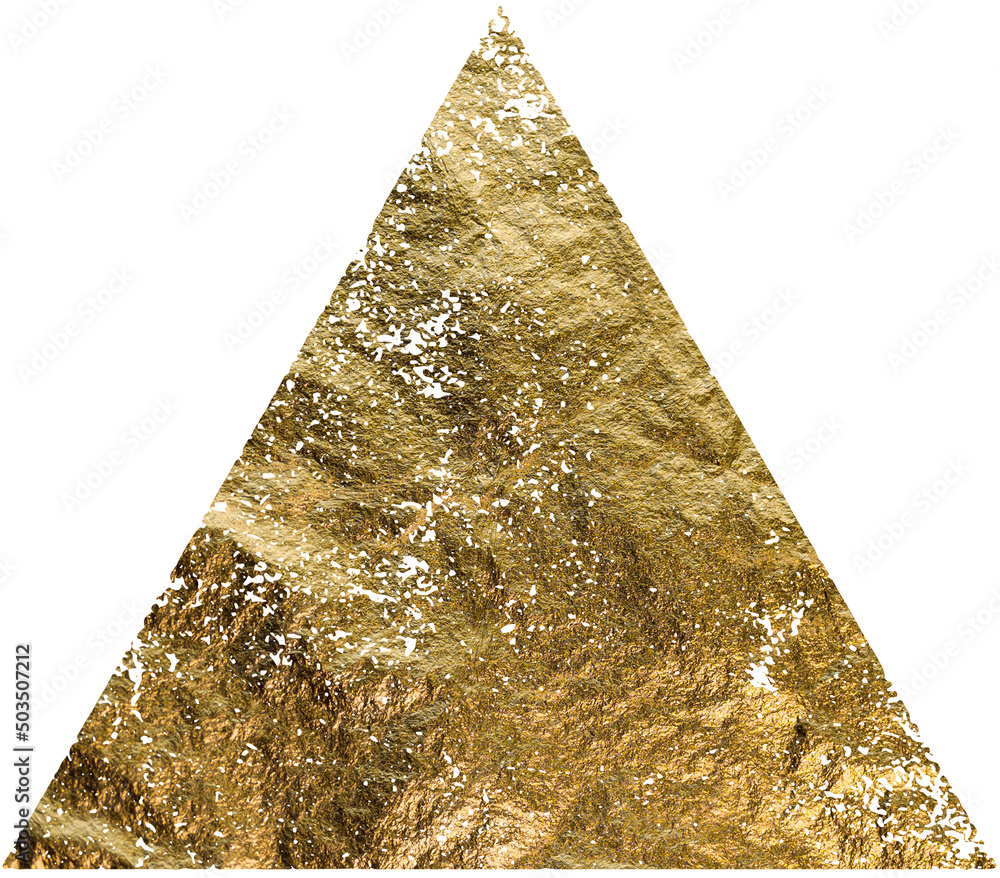 gold foil triangle element with transparent background Stock Photo ...