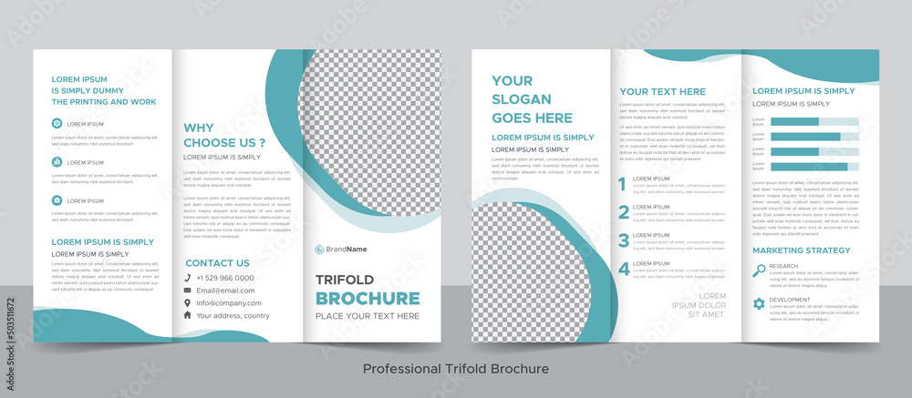 Professional business trifold brochure template design Stock Vector ...