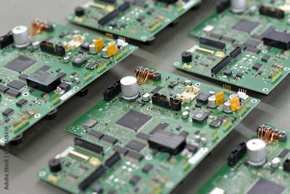 production of microelectronics in a modern industrial factory ...