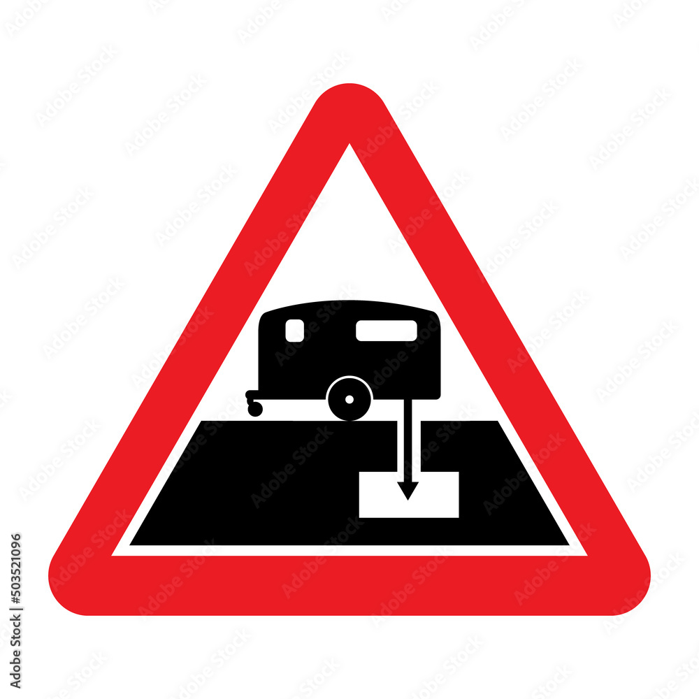 Dumping station for caravan sign. Vector illustration of red triangle ...