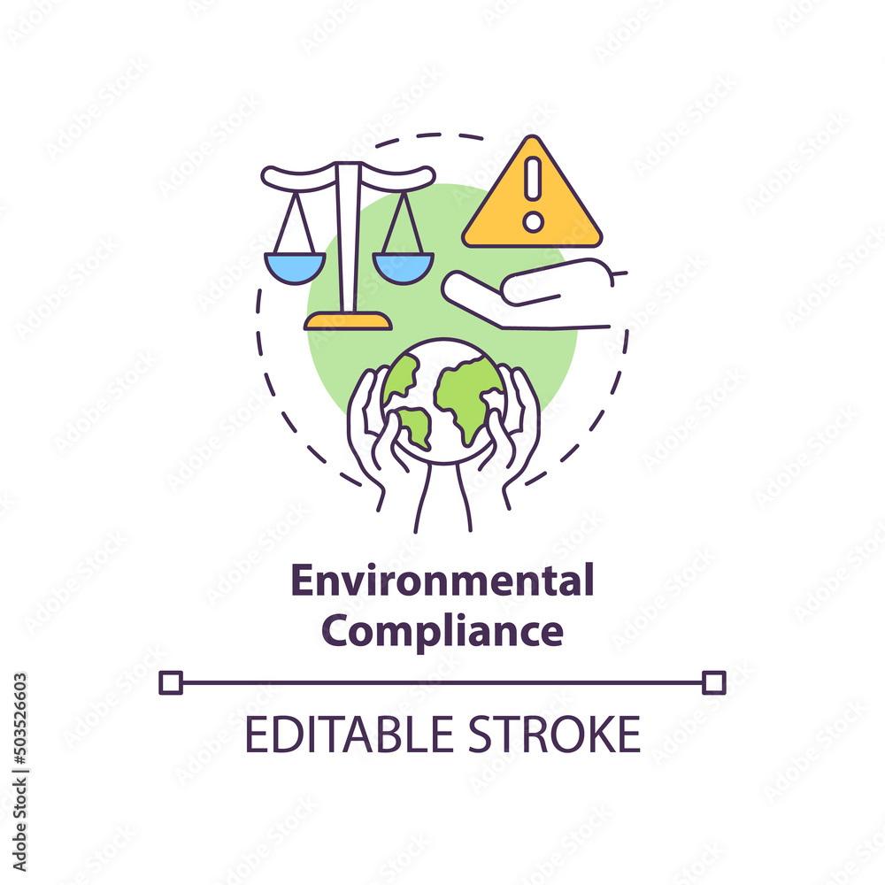 Environmental compliance concept icon. Manage strategic energy abstract ...