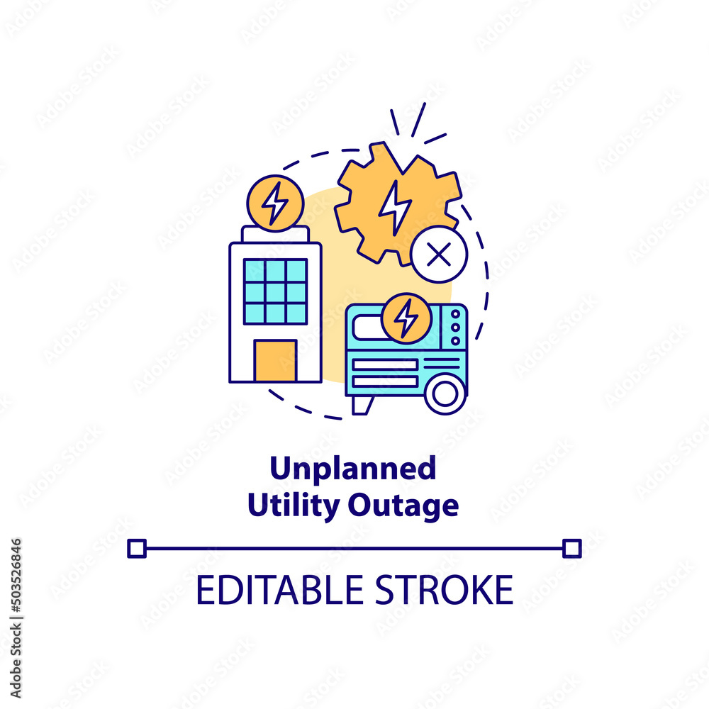 Unplanned utility outage concept icon. Energy management abstract idea ...