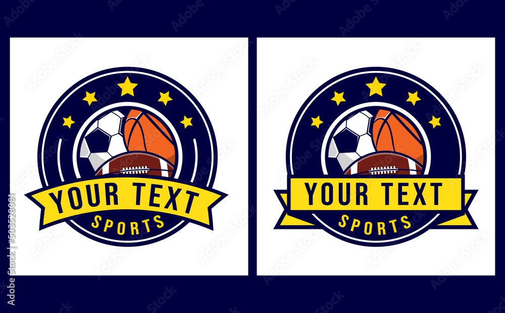 sports logo with emblem style. suitable for symbols of sports ...