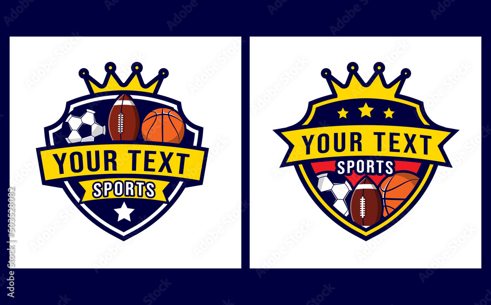 sports logo with emblem style. suitable for symbols of sports ...