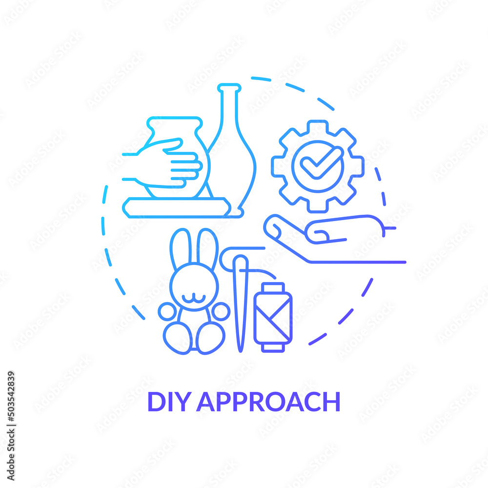 DIY approach blue gradient concept icon. Do it yourself hobby ...