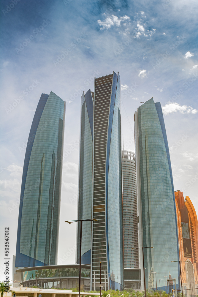 Emirates Towers high-rise buildings in Abu Dhabi, United Arab Emirates ...