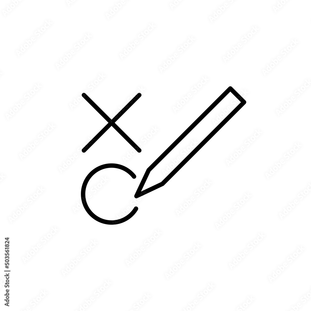 Questionnaire. Education. Test cross and circle. Pencil. Pen. Checkmark ...