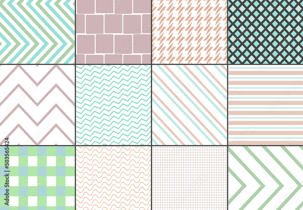 Seamless Bright Geometric Overlay Pattern Set Stock Template | Adobe Stock