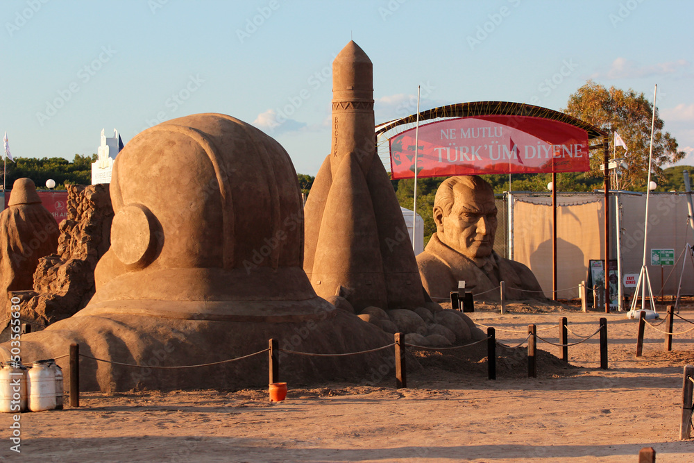 Antalya, Turkey - May 7, 2022: Sandland or Sand Sculpture Museum is an ...