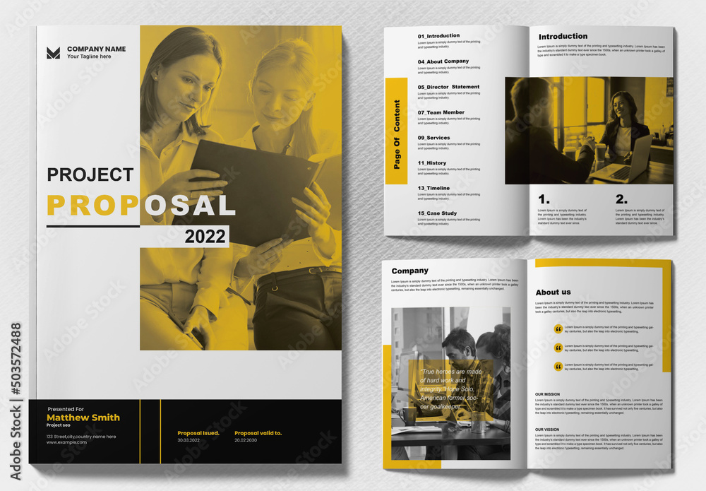 Project Proposal Layout Stock Template | Adobe Stock