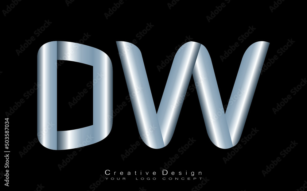 DW letter logo design template vector Stock Vector | Adobe Stock