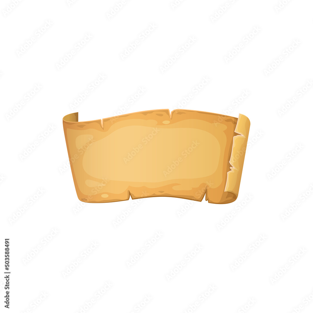 Sheepskin parchment, old medieval frame with torn edges isolated ...