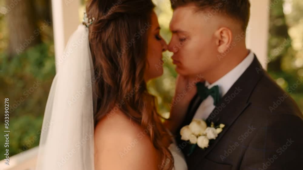 man and woman sensitive and passionate French kissing with tongue very ...