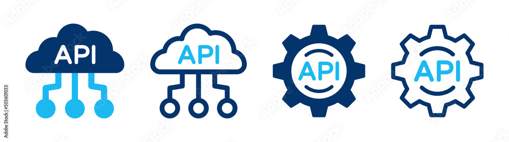 Cloud API icon set. Application Programming Interface banner vector ... Cloud API icon set. Application Programming Interface banner vector ...