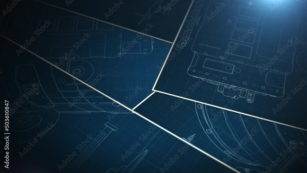 secret documents blueprints of spaceships background animation on the ...