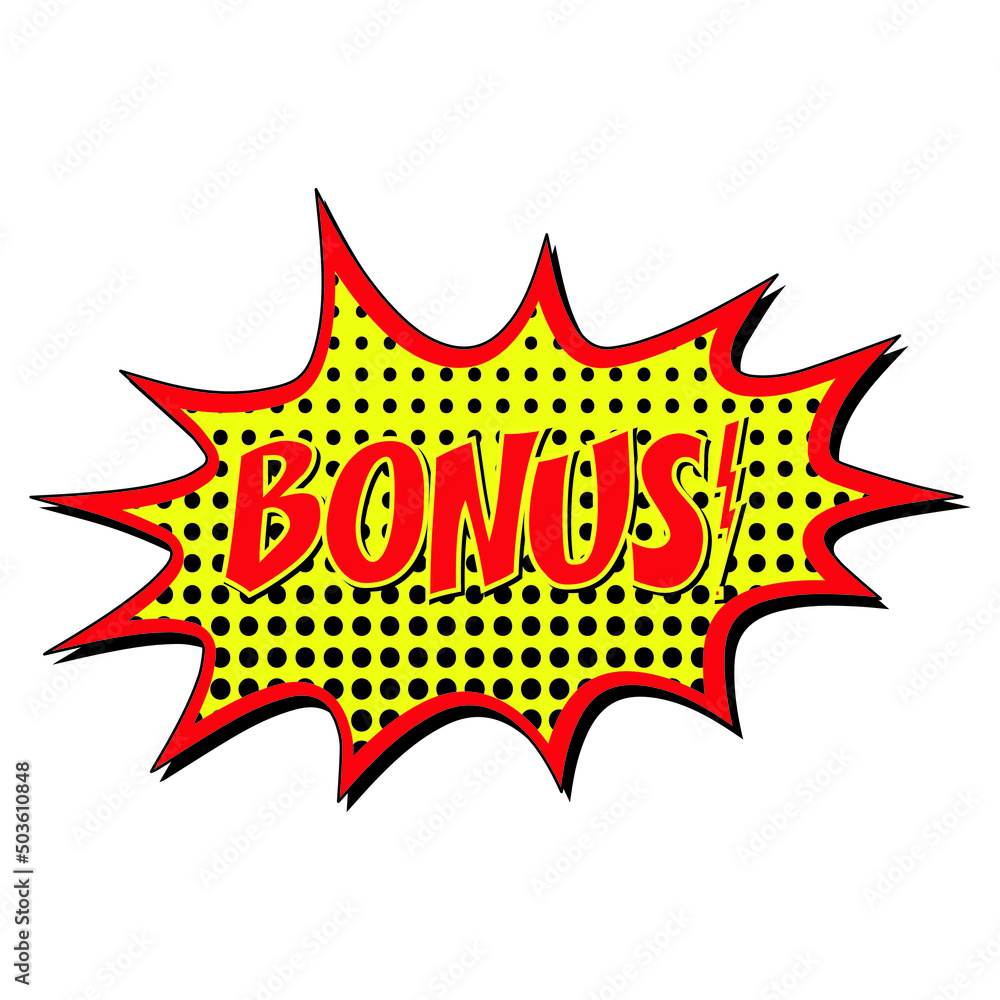 Bonus comic burst vector sign Stock-Vektorgrafik | Adobe Stock