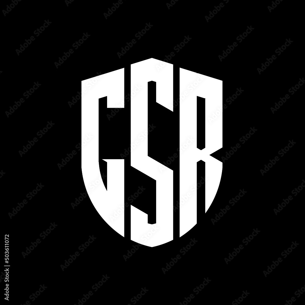 GSR letter logo design. GSR modern letter logo with black background ...