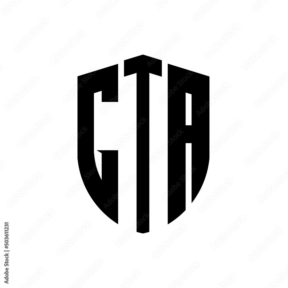 GTA letter logo design. GTA modern letter logo with black background ...